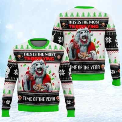BG Terrifier Ugly Christmas Sweater, Terrifier Santa Shirt, Scary Clown ...
