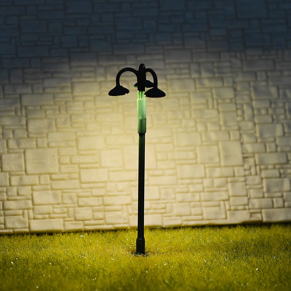 5 x N Scale LED light Model train Railroad street Lamp post + resistors ...