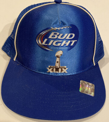 Brand New Bud Light Super Bowl XLIX Flat Cap Bill Hat Mesh- One Size ...