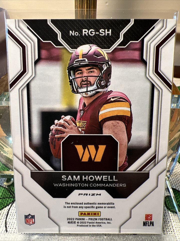 2022 Panini Prizm Football Silver Patch Sam Howell RC washington RG-SH ...