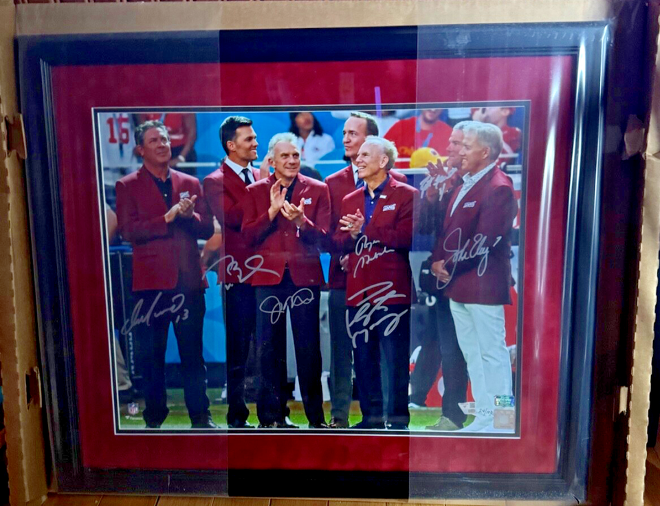 Tom Brady Payton Manning John Elway Joe Montana + 3 QB Legends Signed ...