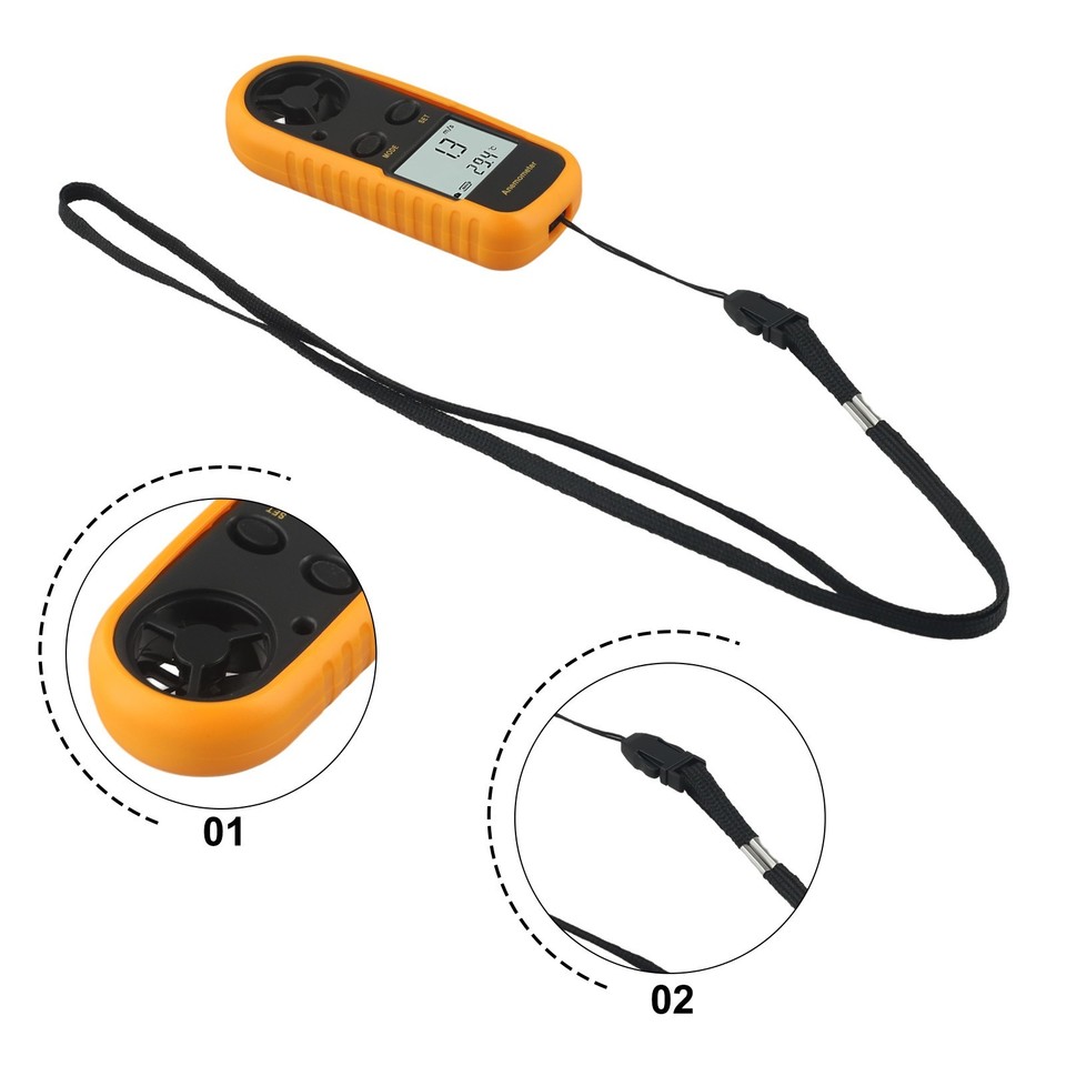 Pocket Anemometer Outdoor Digital Anemometer Handheld Test Device Tool ...