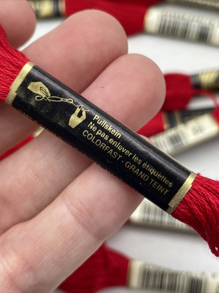 12 Skeins DMC Cotton Embroidery Floss Red 321 France 8.7y Each New | eBay