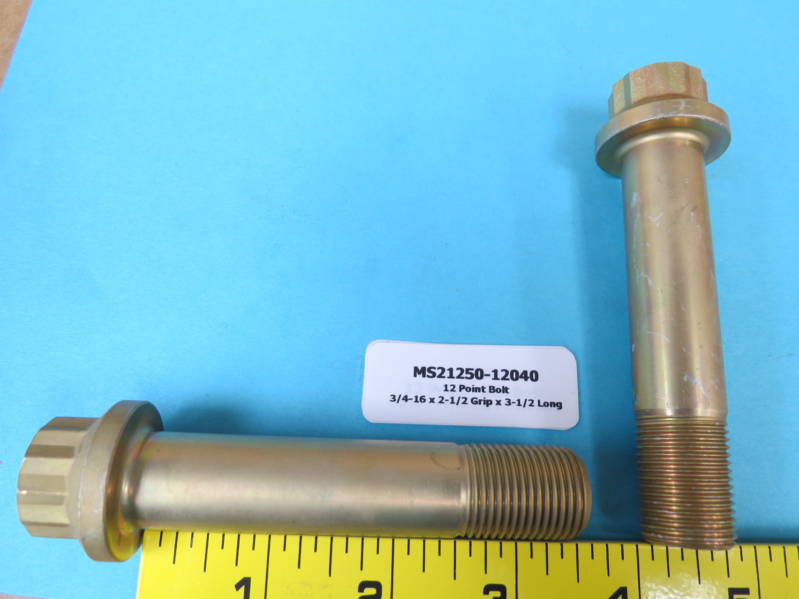 3/4”-16 x 3-1/2” 12 Point Military Standards Aircraft Bolts MS21250 ...