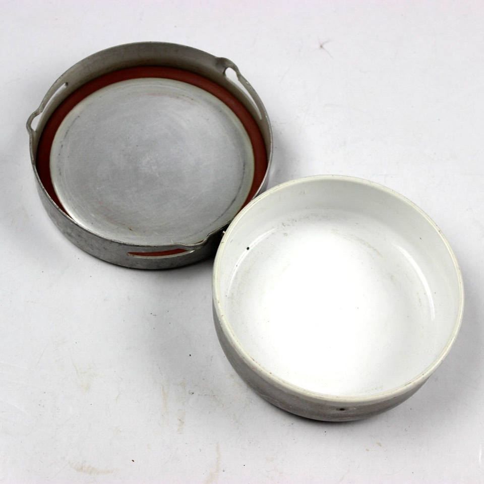 VINTAGE WEST GERMAN ARMY BUTTER DISH DDR ALUMINUM PLASTIC NOS SURPLUS ...