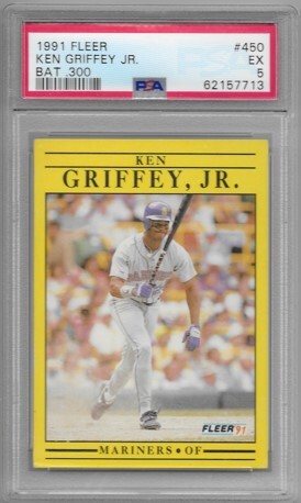 1991 Fleer #450a Ken Griffey, Jr. Wax/Cello "Bat .300" PSA 5 EX | eBay