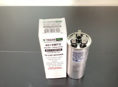 HVAC Run Cap TRADEPRO - TP-CAP-40/5/440R - 40+5 MFD 440 Volt Round Run ...