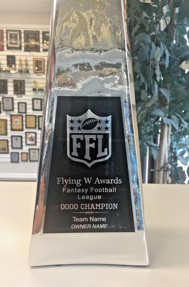 FANTASY FOOTBALL TROPHY 12 INCH SIMULATED CHROME FREE ENGRAVING M ...