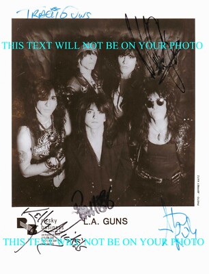 LA GUNS BAND SIGNED AUTOGRAPH 8x10 RP PHOTO TRACII STEVE RILEY NICKELS ...