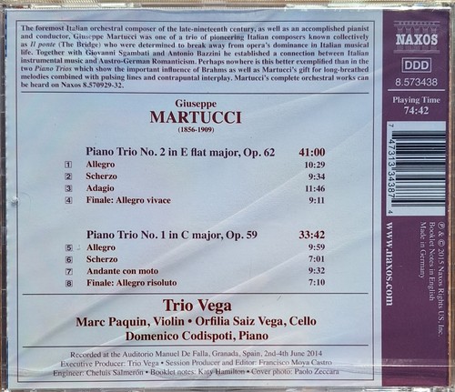 Giuseppe Martucci: Piano Trios Nos. 1 & 2 by Trio Vega (CD, 2015) for ...