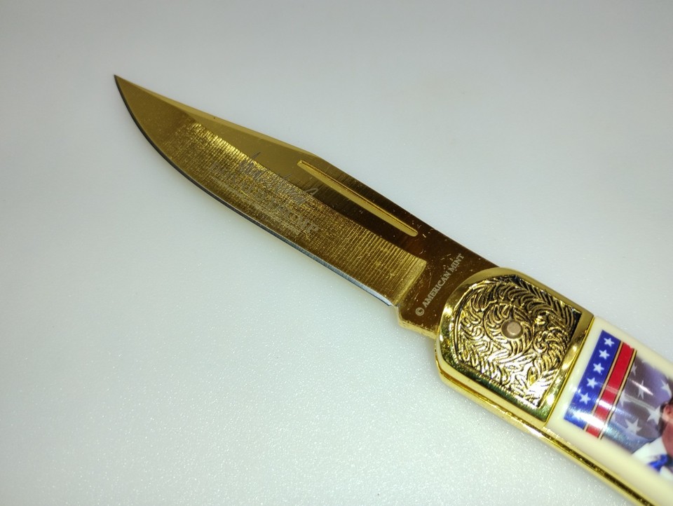 Donald Trump 45th President Pocket Knife MAGA Display Box Signature 9 ...