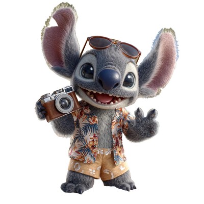 Joyful Stitch Beach Vinyl Car Decal Sticker – Waterproof & UV-Resistant ...