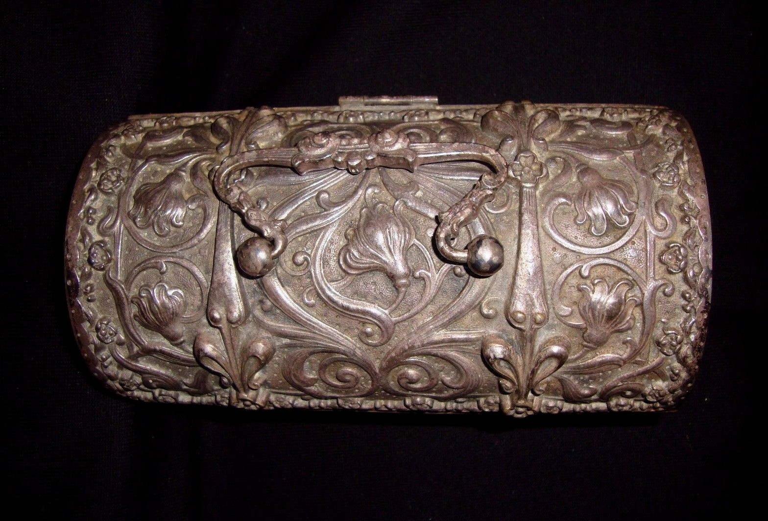 Vtq Heavy French Floral Silver Plate Handle Trunk Treasure Chest ...