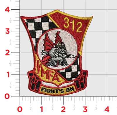 4" VMFA-312 CHECKERBOARDS SQUADRON HOOK LOOP EMBROIDERED PATCH | eBay