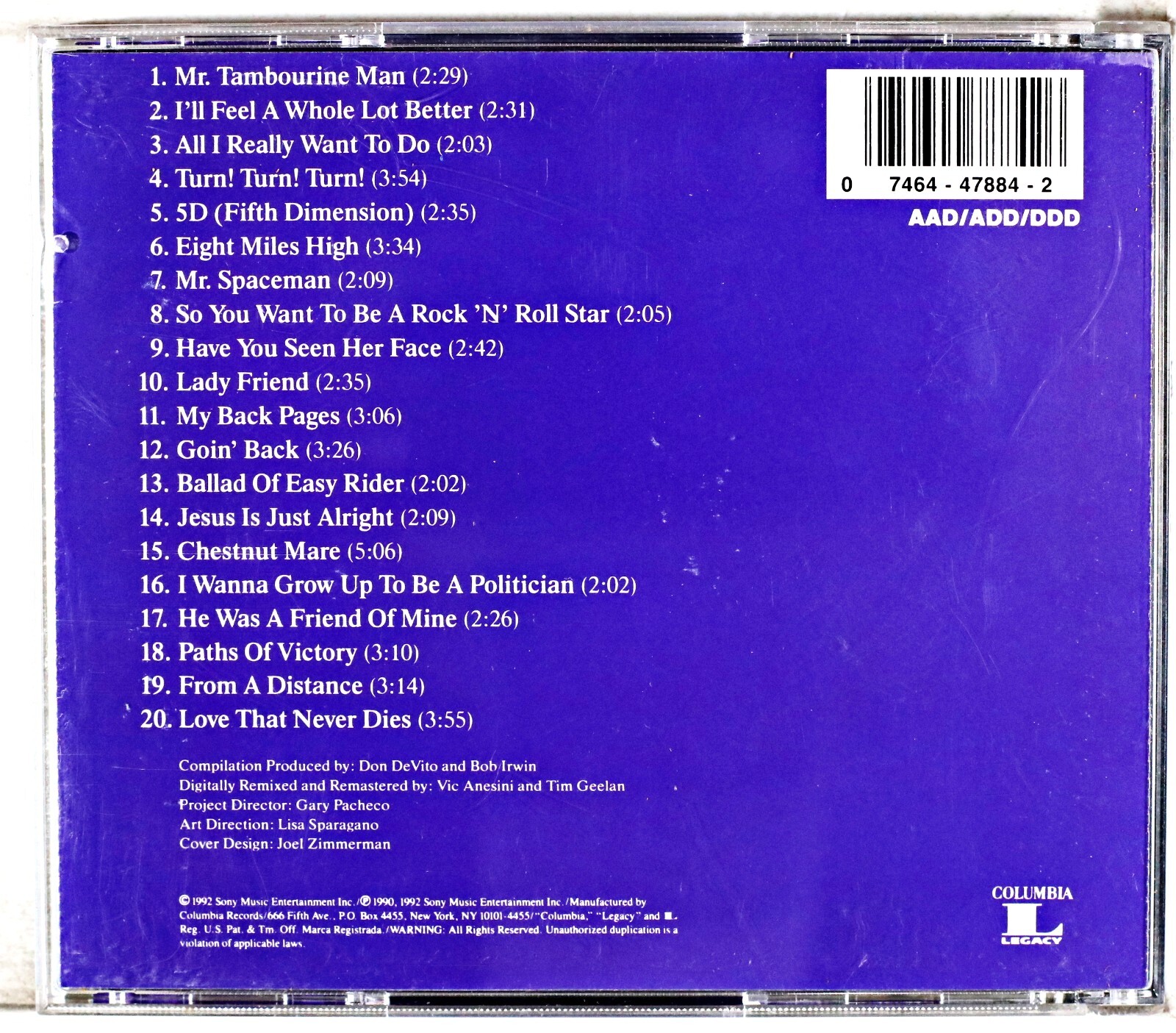 20 Essential Tracks from the Boxed Set: 1965-1990 by The Byrds (CD ...