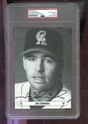 Jim Edmonds Angels Schedule Photograph Photo Autographed Autograph Auto ...