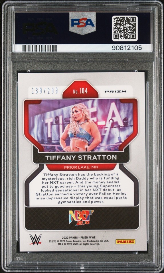 Tiffany Stratton Rookie 2022 Panini Prizm WWE Red 139/299 RC PSA 9 | eBay