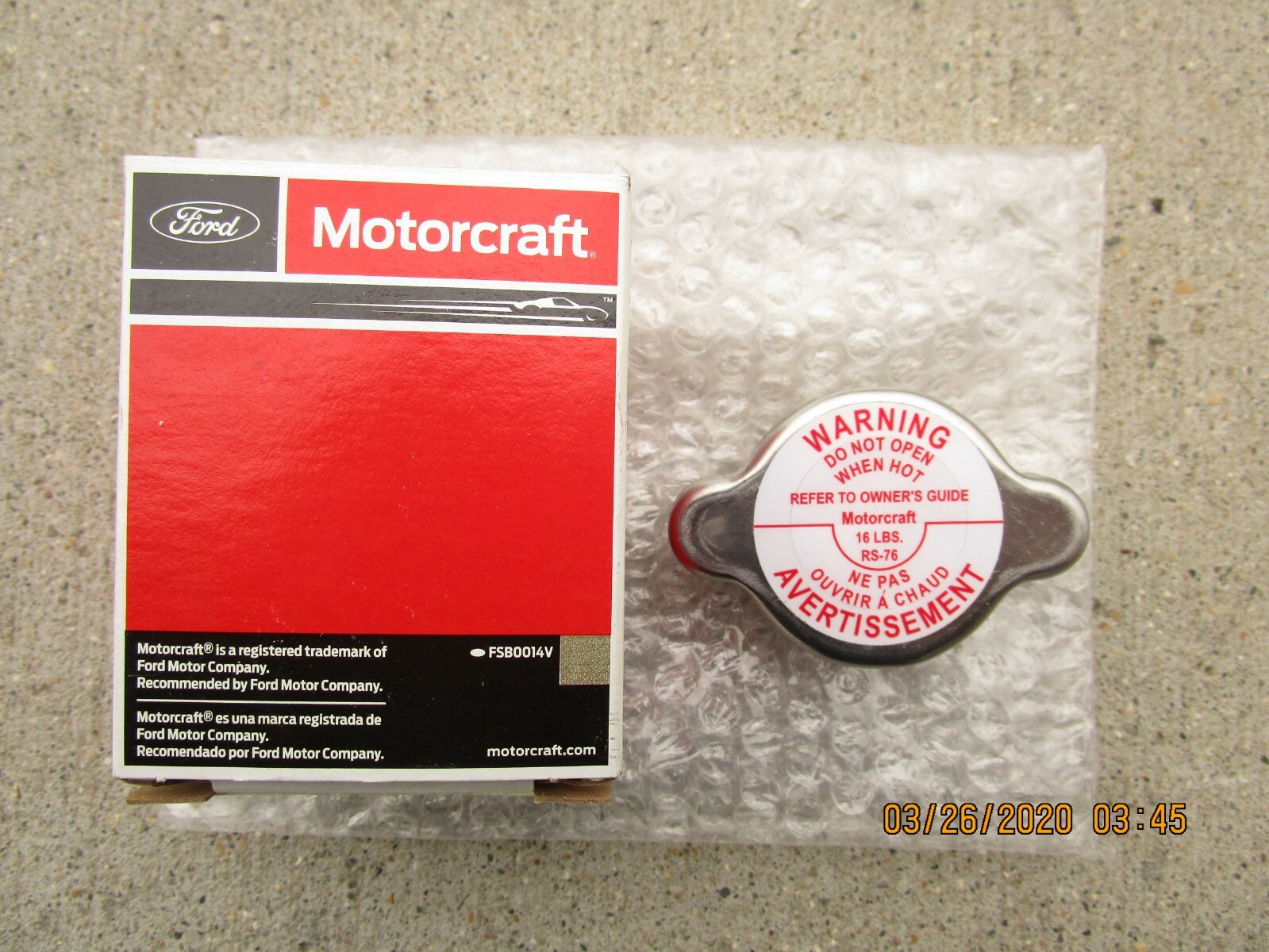 FORD E9SZ-8100-A MOTORCRAFT RS-76 RS76 RADIATOR FLUID CAP OEM BRAND NEW ...