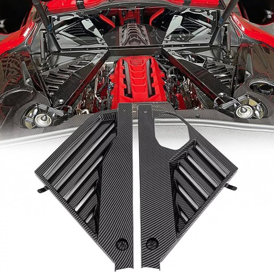 7X CARBON Fiber Engine Bay Trim For 2020-24 Corvette C8 Panel ...
