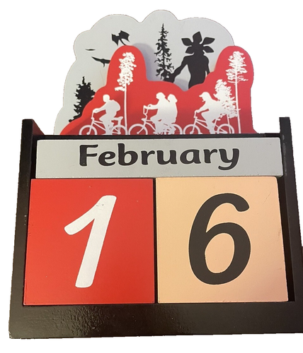 Stranger Things Wooden Block Desk Calendar – Collectible Home/Office ...