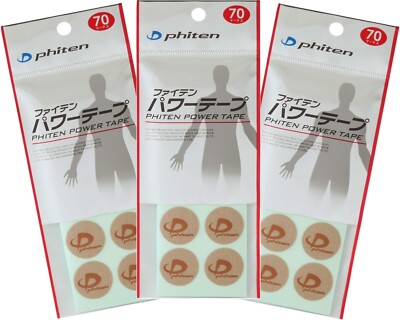 set of 3 Phiten Power Tape Discs 70 Marke Stiff Shoulder Titanium Pain ...