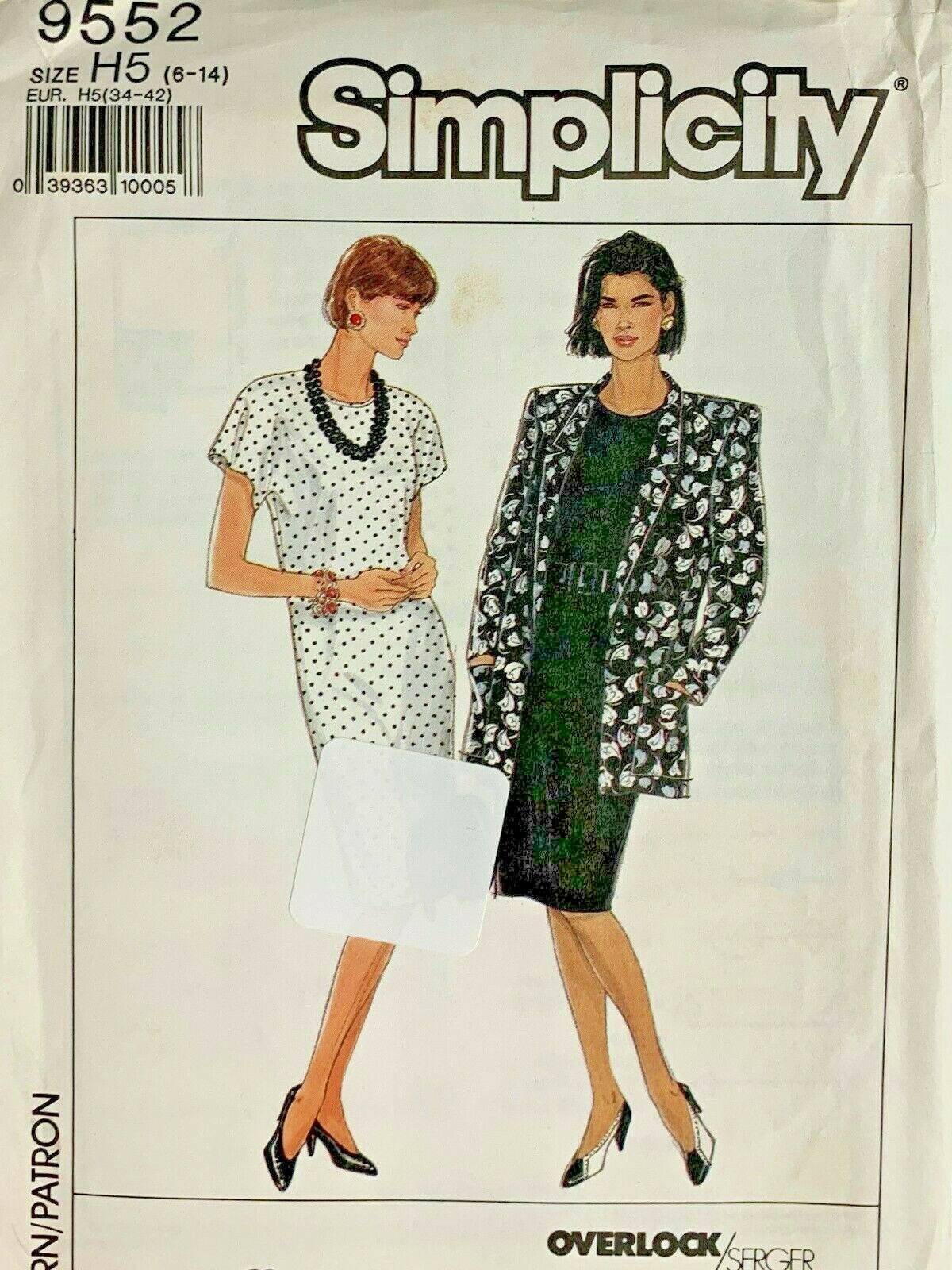 Simplicity Sewing Pattern Uncut Dress Jacket 9552 Size 6-14 New | eBay