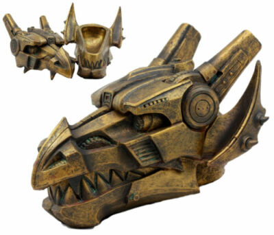 Steampunk Dragon Head Trinket Box Steam Punk Robot 9.5" Long Figurine ...