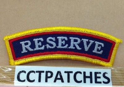 RESERVE POLICE ROCKER TAB BLUE/RED/YELLOW/GRAY SHOULDER PATCH | eBay