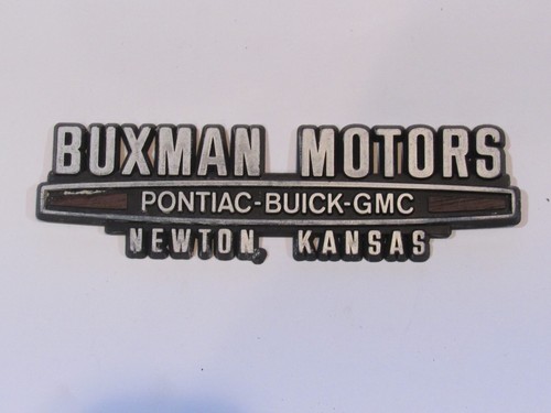 Vintage Buxman Pontiac Newton Kansas Plastic Dealer Badge Emblem Tag ...