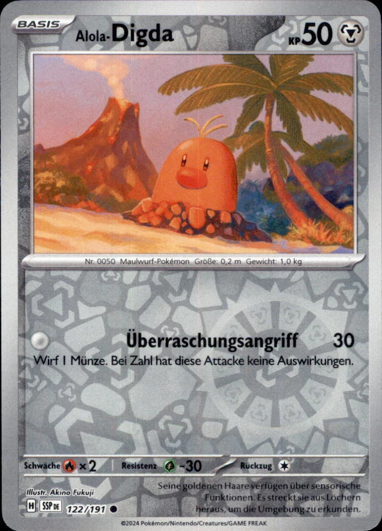 Pokemon 122/191 - Alola-Digda - Reverse Holo - SSP Stürmische Funken | eBay