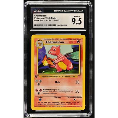 CGC 9.5 MINT+ Charmeleon 1st Edition 24/102 Pokemon Dutch Base Set (PSA ...