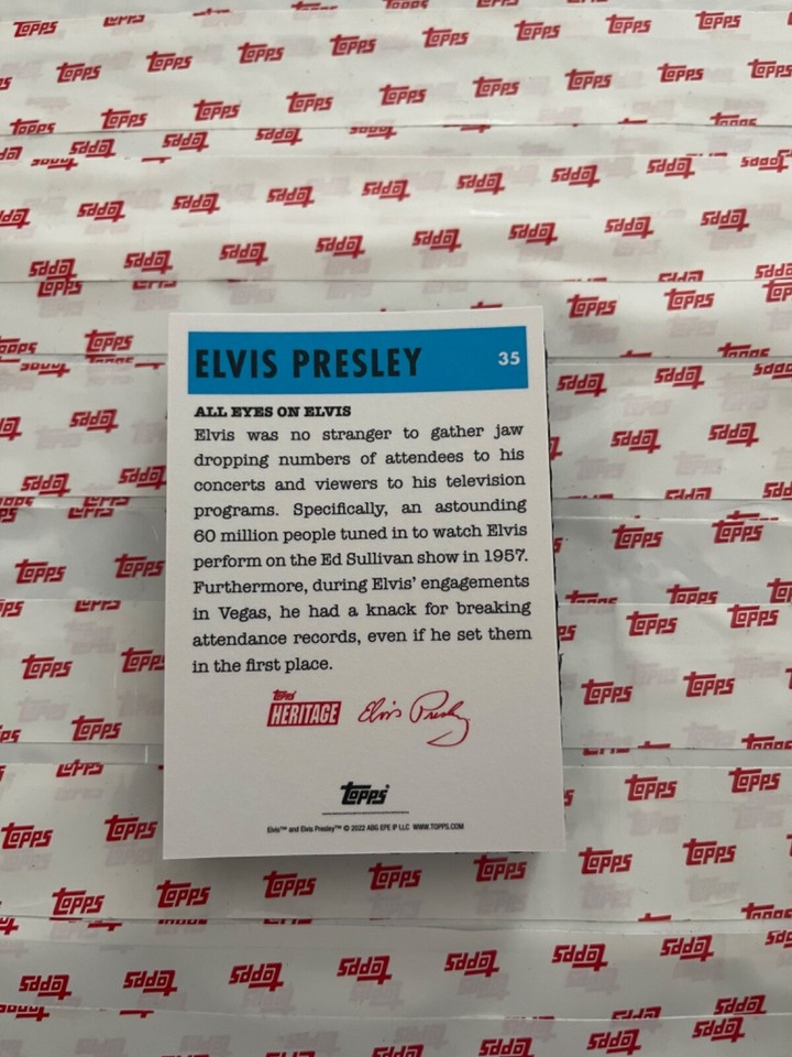2022 Topps Heritage Elvis Presley #35 ALL EYES ON ELVIS Aloha Border ...