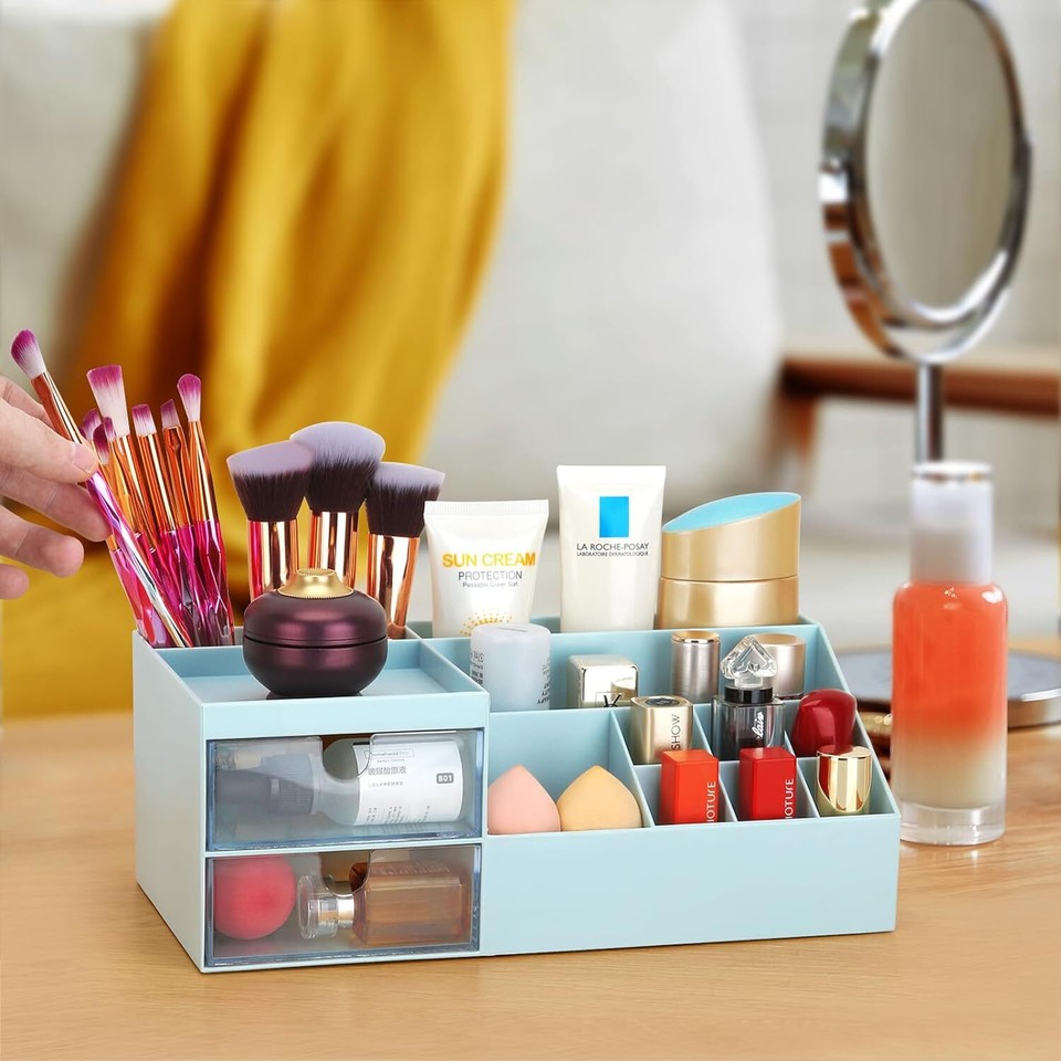 LETURE Desk Organizer, Cosmetic Makeup Vanity Organizer Box, Bathroom ...
