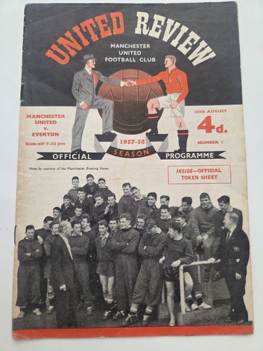 Manchester United V Everton Division 1 1957-58 Munich Season | eBay UK