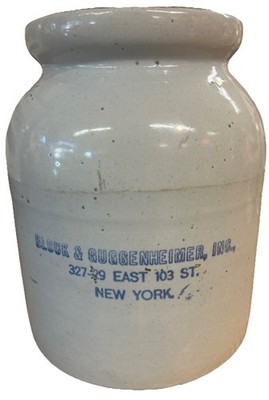 Antique Pickle Crock Pottery Stoneware Bloch & Guggenheimer NYC | eBay