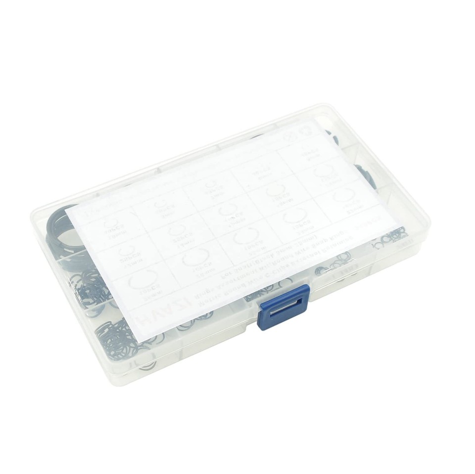 15 Sizes C-Clips Assortment Kit External Retaining Rings Shaft Snap ...