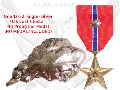 No Prong Large Single Silver 13/32 Oak Leaf Cluster OLC Device Ribbons ...