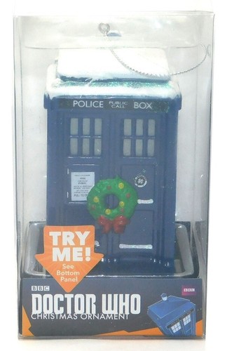 Kurt Adler Doctor Who TARDIS with Wreath Light Up LED Christmas ...