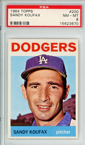 1964 Topps Sandy Koufax baseball card, PSA graded NM-MT 8, #200 in the ...
