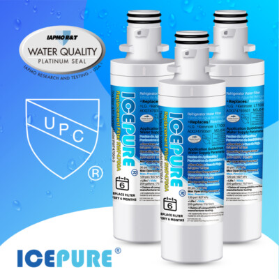 3 PACK Fit For LG LFXS26973S 46-9980 LFXS26973D LMXS28596D Water Filter ...