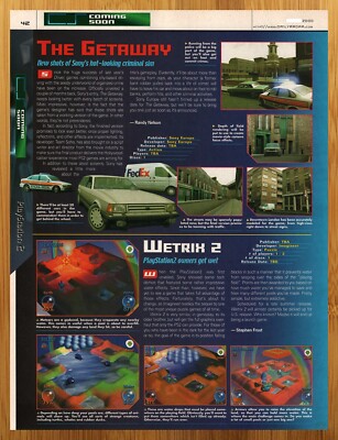 2000 The Getaway/Wetrix 2 PS2 PREVIEW Print Ad/Poster Authentic Video ...
