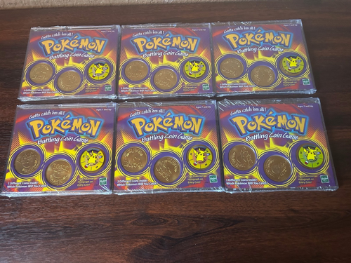 Lot/6 - 1999 Hasbro - Pokemon Battling Coin Game - SEALED - 3 Mystery ...