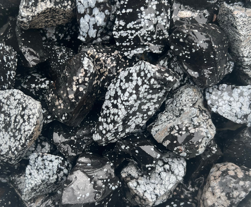 Snowflake Obsidian - Rough Rocks for Tumbling - Bulk Wholesale 1LB ...