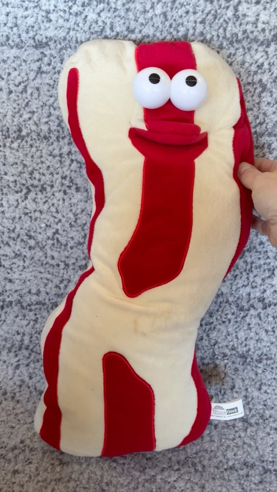 Think Geek Talking Bacon Plush "I'm Bacon" Stuffed Food My First Bacon ...