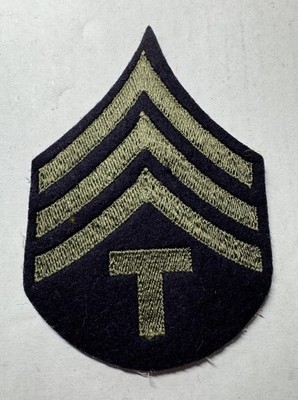 Vintage WWII US Army Tech Third Grade Patch 4”x3” Original Wool & Rayon ...