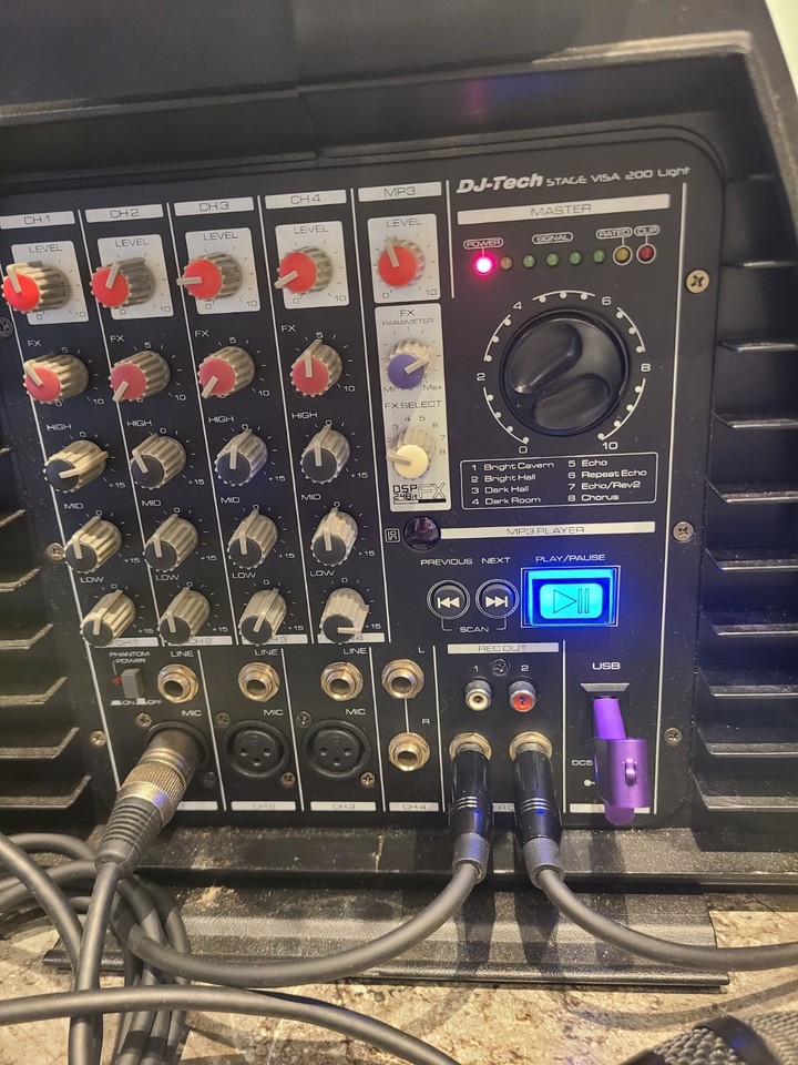 DJ Tech stage visa 200 140 Watt Portable PA System with MP3 Playback ...