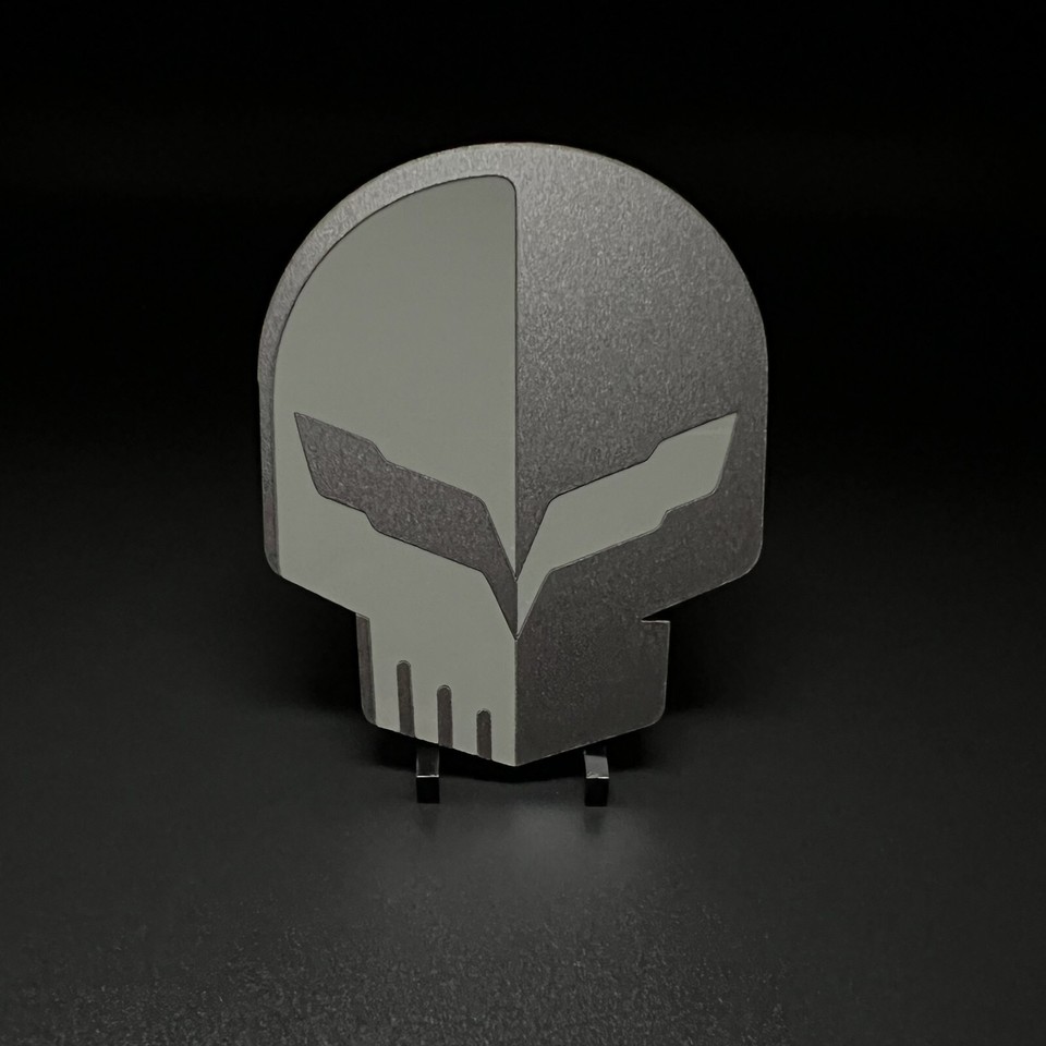 ONE (1) C7R JAKE Skull fits Chevy Corvette Racing Emblem Badge Vette C7 ...