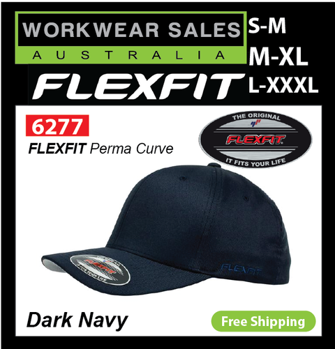 Flexfit Cap 6277 Dark Navy, Perma Curve Hats 6277 Caps Flex fit | eBay