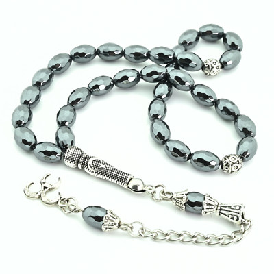 Facet Cute Hematite 33 beads Islamic Prayer Beads Misbaha Tesbih Turkey ...