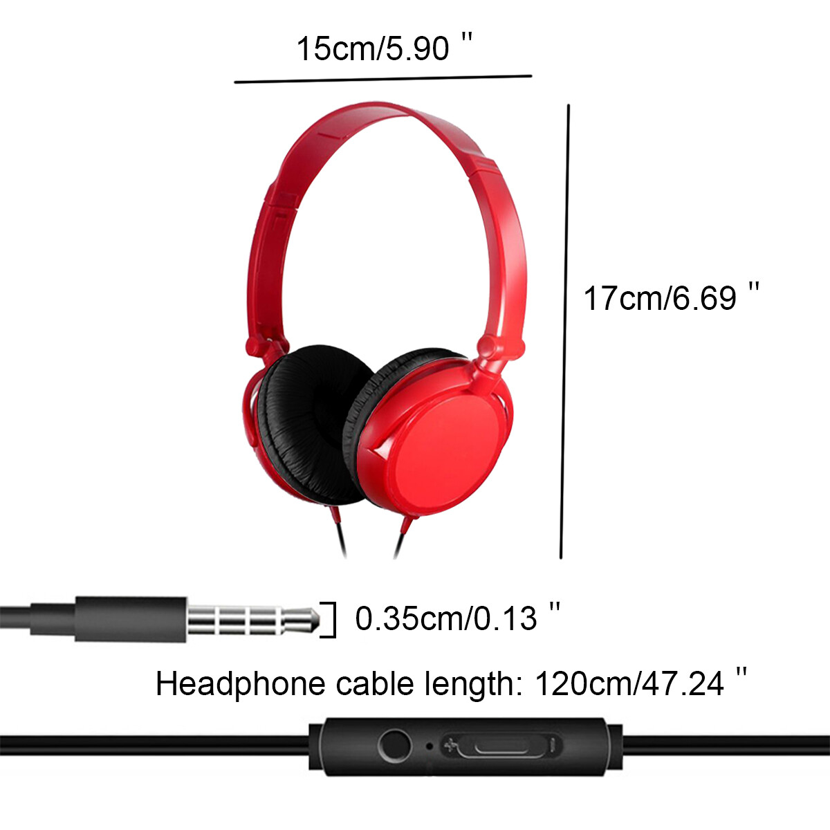 Over Ear Kopfhörer mit Kabel Headset HiFi Sound Musik Stereo Klinke ...